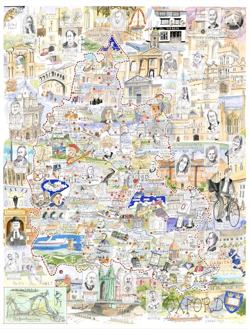 MAP OF OXFORD – Tim Bulmer | Humorous Cartoons for all occasions signed ...