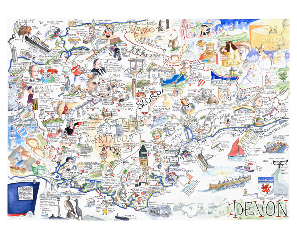 MAP OF DEVON Giclée Print limited edition of 300 – Tim Bulmer ...