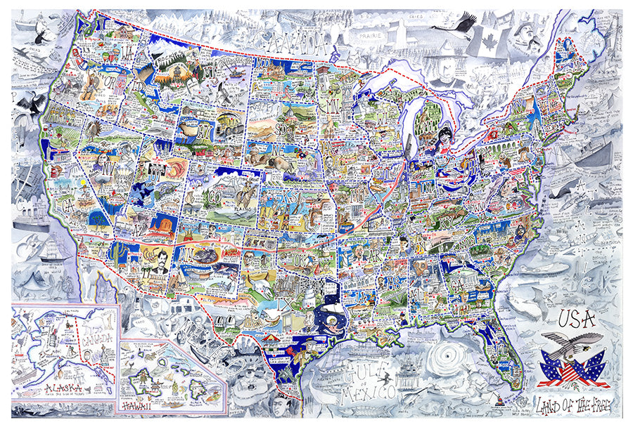 MAP OF USA – Tim Bulmer | Humorous Cartoons for all occasions signed by ...