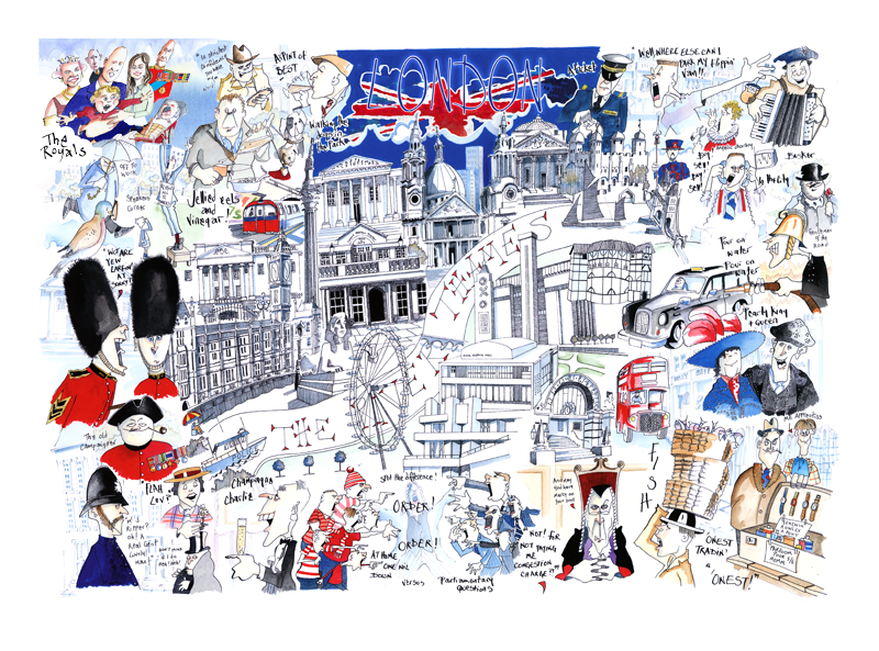 MAP OF LONDON – Tim Bulmer | Humorous Cartoons for all occasions signed ...