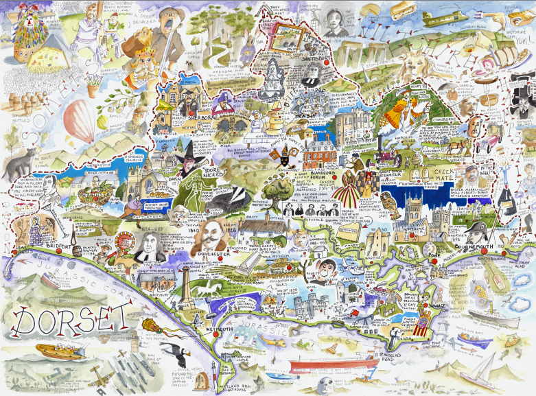 MAP OF DORSET Giclée Print limited edition of 300 – Tim Bulmer ...