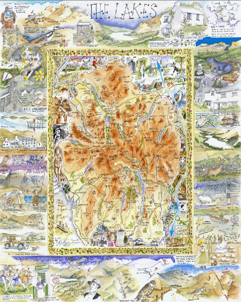 MAP OF THE LAKE DISTRICT Giclée Print limited edition of 300 – Tim ...