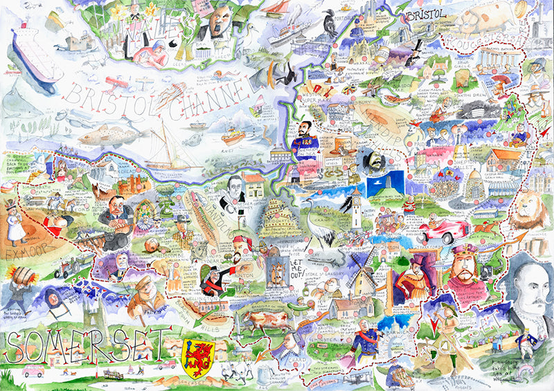 MAP OF SOMERSET Giclée Print limited edition of 300 – Tim Bulmer ...