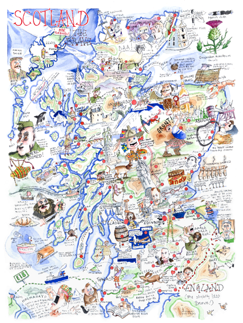 MAP OF SCOTLAND – Tim Bulmer | Humorous Cartoons for all occasions ...