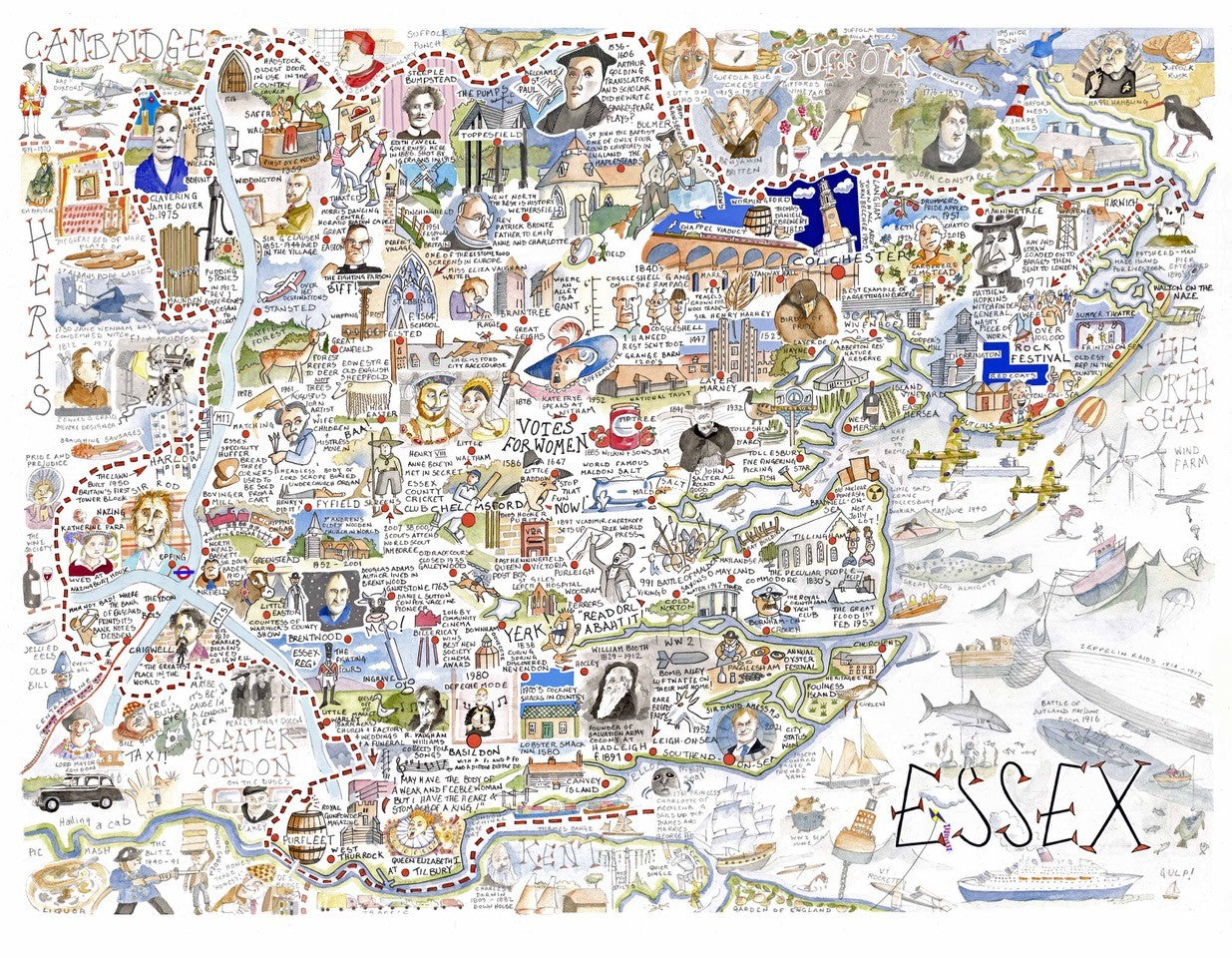 MAP OF ESSEX – Tim Bulmer | Humorous Cartoons for all occasions signed ...