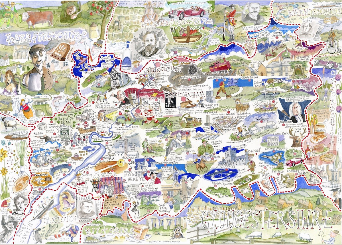 MAP OF GLOUCESTERSHIRE – Tim Bulmer | Humorous Cartoons for all ...