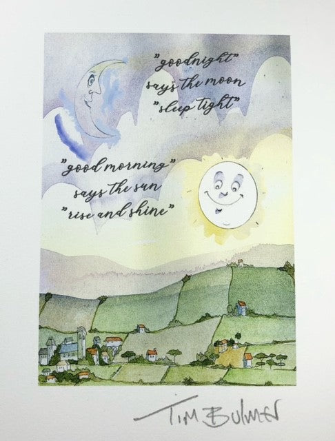 Moon & Sun A5 Giclee Nursery print – Tim Bulmer | Humorous Cartoons for ...