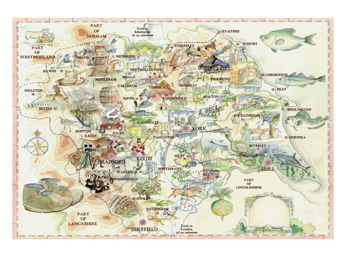 Map of Yorkshire 01 – Tim Bulmer | Humorous Cartoons for all occasions ...
