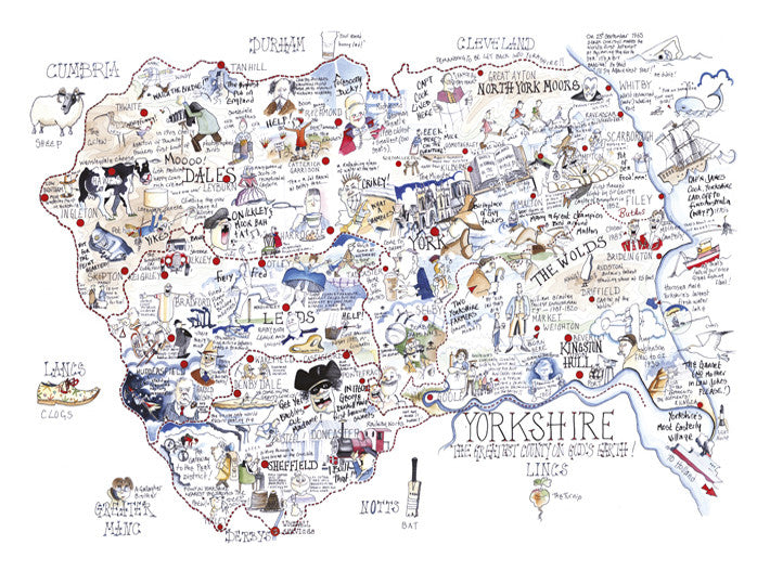 MAP OF YORKSHIRE 02 – Tim Bulmer | Humorous Cartoons for all occasions ...